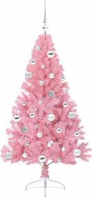 Umělý osvětlený vánoční stromeček Růžová 150 cm PVC 3397068