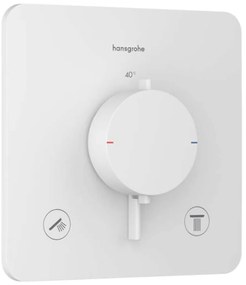 Hansgrohe Ecostat Comfort Q - Termostatická baterie pod omítku, pro 2 spotřebiče, matná bílá 33713700