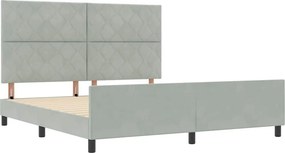 Postel s boxspringem s čelo Světle šedá 180 x 200 cm samet 3345023