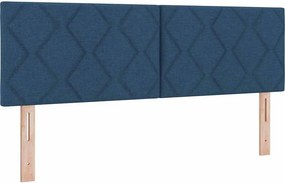 Postel s boxspringem s čelo Modrá 160 x 200 cm textil 3340289