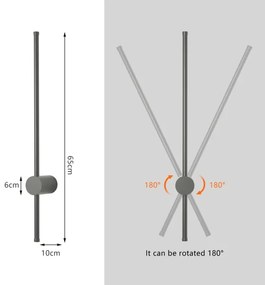 Brilagi - LED Venkovní nástěnné svítidlo AURA LED/12W/230V 4000K IP54 antracit
