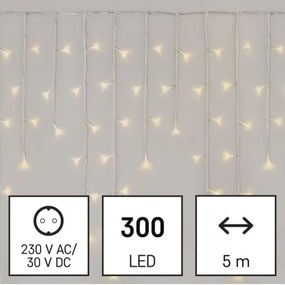 LED Vánoční venkovní řetěz 300xLED/8 módů 10m IP44 teplá bílá + dálkové ovládání