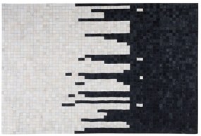 Černobílý kožený koberec 160x230 cm BOLU Beliani