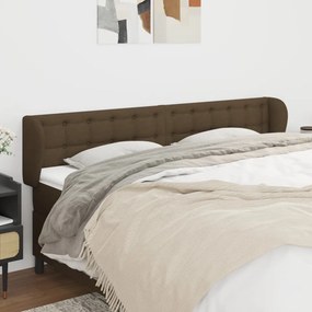 Čelo postele typu ušák tmavě hnědé 163x23x78/88 cm textil 3117587