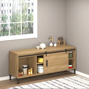 HOMCOM Posuvný systém pro jednokřídlé posuvné dveře, kolejnice s příslušenstvím, uhlíková ocel, černá, 183x0.6x18cm| Aosom