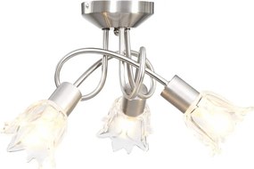 Stropní lampa průhledná skleněná stínidla 3 žárovky E14 tulipán 289227