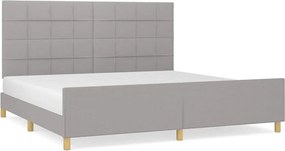 Rám postele bez matrace světle šedý 200 x 200 cm textil 3125081