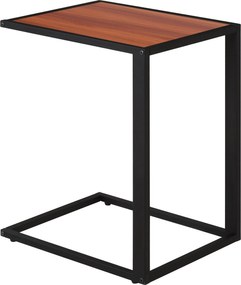 HOMCOM Malý Boční Stolek pro Pohovku ve Tvaru C s Kovovým Rámem a MDF Dřevěným Plošným pro Obývací Pokoj 40,6x50,8x64,2 cm Ořech | Aosom