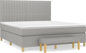 Box spring postel s matrací světle šedá 180 x 200 cm textil 3137333
