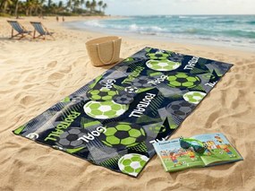 Rychleschnoucí XL plážová osuška GOAL barevná 100 x 180 cm, 100% mikrovlákno