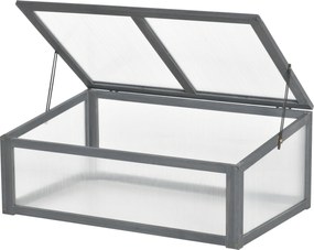 Outsunny dřevěný chladicí rám, mini skleník 100 x 65 x 40 cm, skleník s krytem, UV ochrana, průsvitný chladicí rám, zimní vyvýšený záhon na zahradu, …