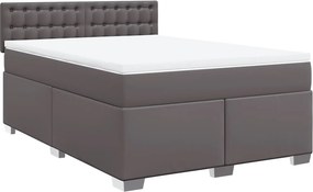 Box spring postel s matrací šedá 140x200 cm umělá kůže 3286126