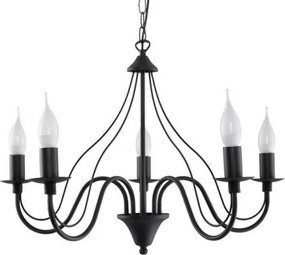 Lustr SOLLUX Minerwa 5 E14 5x40W bez zdroje SL.0218 černá