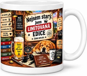 Vtipný hrnek pro muže Nejsem starý, jsem limitovaná edice – dárek k narozeninám 300 ml
