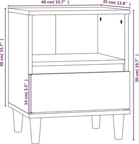 vidaXL Noční stolek 40x35x50 cm [821796] Barva: bílá s vysokým leskem