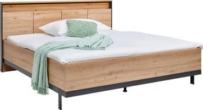 XXXLutz POSTEL, 180/200 cm, černá, dub artisan Voleo - Manželské postele - 000589000531