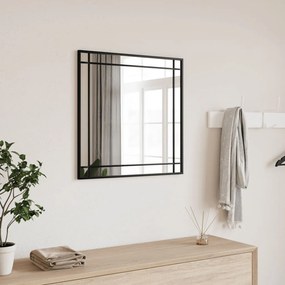 Nástěnné zrcadlo černé 60 x 60 cm čtverec železo