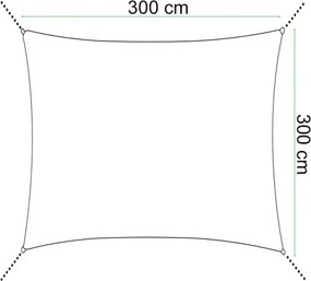 Stínící sluneční plachta 3x3 m SPRINGOS SN0054 tmavě šedá