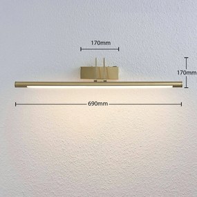 LED obrazová svítilna Mailine, vypínač, mosaz