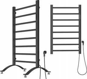 Gamma Erga Pago, elektrické topné těleso 500x800 mm s digitálním termostatem na postavení nebo na zeď, 200W, černá matná, ERG-LAV-GRZE-E-ST88080500-BK