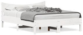 Rám postele bílý 140 x 200 cm masivní borovice