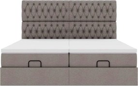 Osmanský rám postele s matrací taupe 160x200cm textil 3313710
