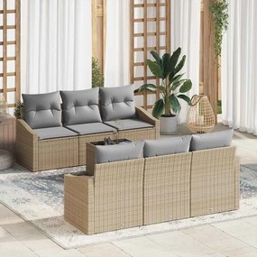 Set pohovek 7 ks Béžová a Světle šedá polyratan 3346610