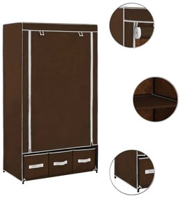 Šatní skříň hnědá 87 x 49 x 159 cm textil 282458