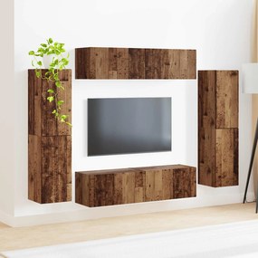 Sestava TV skříněk 8 ks Staré dřevo Kompozitní dřevo 3409139