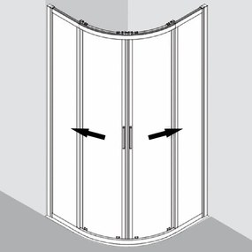 Sprchový kout Plano Davos Plus čtvrtkruh posuvné dveře bílé/čiré 90 x 200 cm