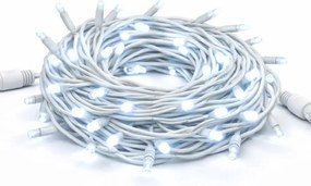 Easy Fix LED světelný řetěz, 20 m, venkovní, ledově bílá, 120 diod, bílý kabel, IP67