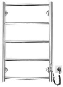 Mario-Radiators Koupelnový žebříkový radiátor CLASSIC 60W/230V 66x43 cm nerez/lesklý chrom pravá 2.3.0113.10.P