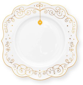 Pip Studio Royal Winter talíř Ø17, bílý (krásný porcelánový talíř)