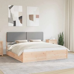 Rám postele s čalouněným čelem s čelo Světle šedá 180 x 200 cm 3398144