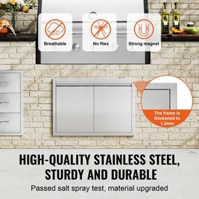 BBQ přístupová dvířka, 762 × 532 mm dvojitá venkovní kuchyňská dvířka
