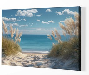 Obraz na plátně - Krásná cestička k moři s pampovou trávou FeelHappy.cz Velikost obrazu: 120 x 80 cm