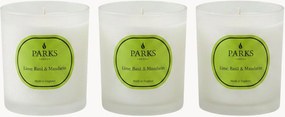 Sada ručně vyrobených vonných svíček Vintage Aromatherapy (limetka, bazalka, mandarinka), 3 díly