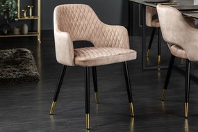 Designová židle Laney šedo-růžový samet