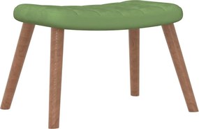 Relaxační křeslo se stoličkou světle zelené samet 327669