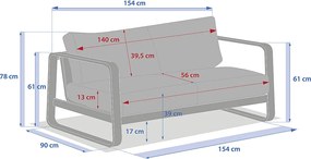 DEOKORK Hliníková sestava ISABELLA pro 7 osob (café)