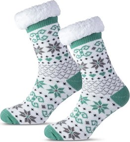 Ponožky na spaní HVĚZDIČKY zelené vel. 36 - 40
