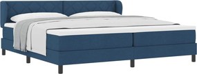 Postel s boxspringem s čelo Modrá 200 x 200 cm textil 3340114