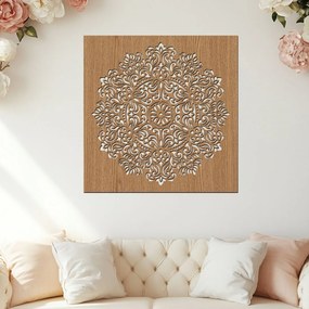 dřevo života Dřevěná mandala VNITŘNÍHO KLIDU Zvolte rozměr (cm): 95x95, Zvolte barvu dekoru: Horský dub