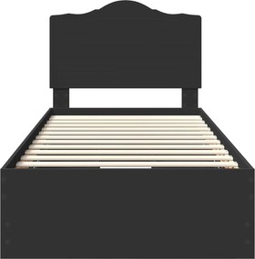 Rám postele se zásuvkou Černý 100 x 200 cm Inženýrské dřevo 3413444