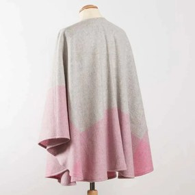 Vlněné pončo z jehněčí vlny Grey Pink Cape - John Hanly