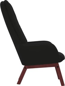 Relaxační křeslo černé samet 341224