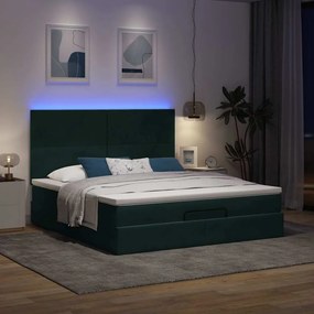 Osmanský rám postele s matracíes tmavě šedá 160x200cm samet 3314261