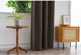 Zatemňovací závěs LOOM VELVET 140x250 cm, hnědý Zavěšení: Kovové kroužky