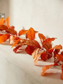 Sinsay - Dekorativní girlanda s motivem podzimních listů - hnědá