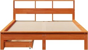 Postel s knihovnou bez matrace 150 x 200 cm masivní borovice 3309808